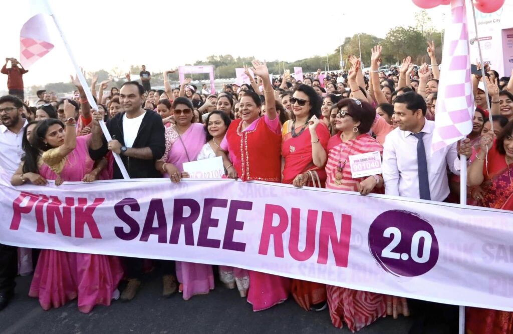 Cancer Awareness- Pink Saree Run Flagged Off - Aravali Hospital